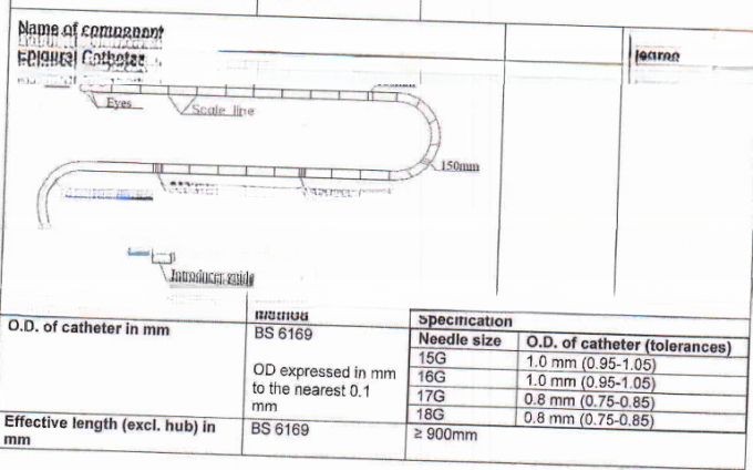 ISO Standard Marking Epidural Catheter for 16G and 18G Epidural Needle ...